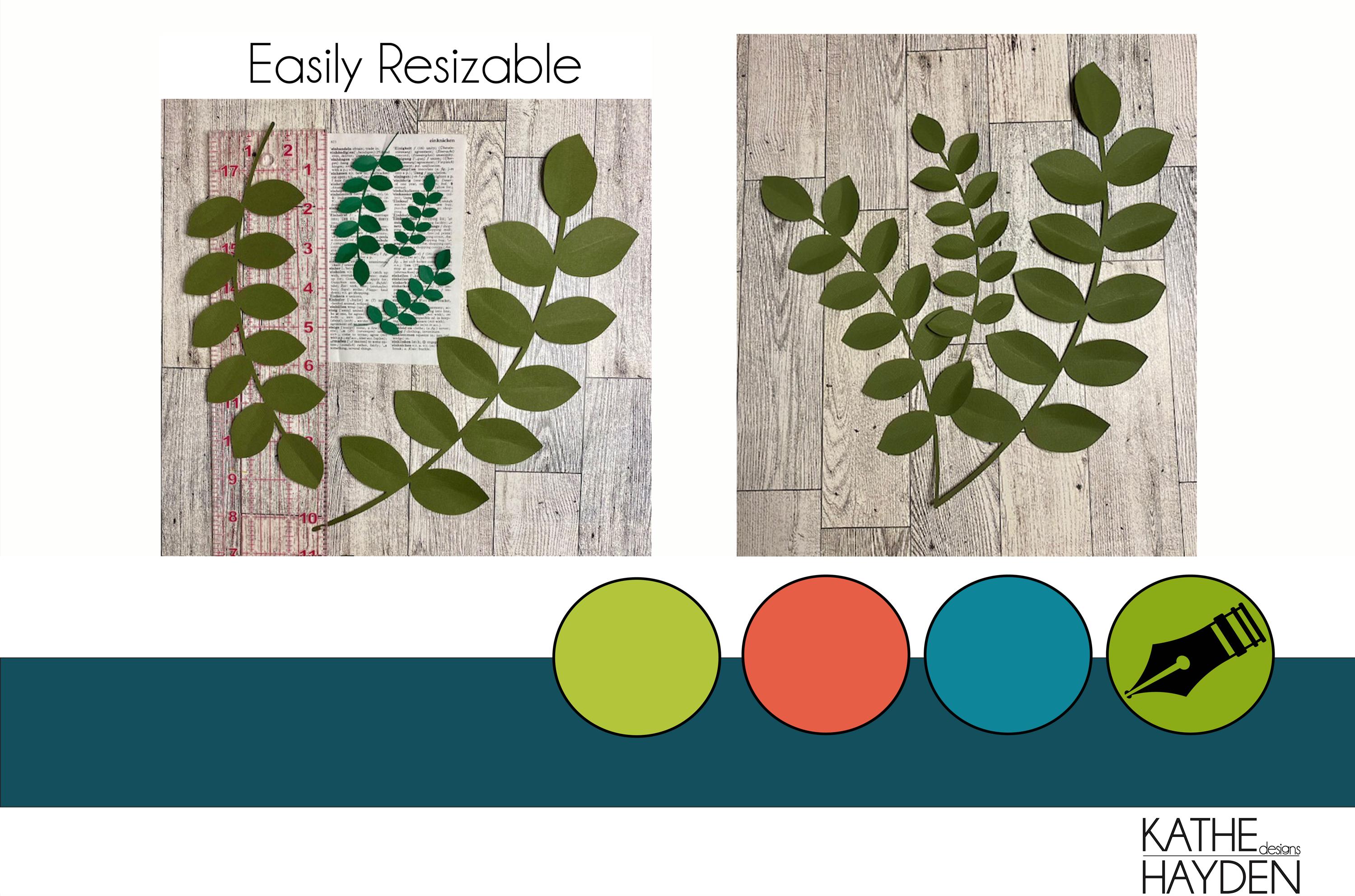 Simple Branch With Leaves SVG Cut File | Instant Download Includes Dxf ...