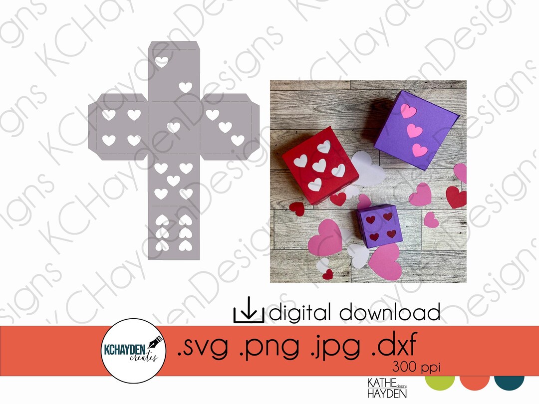 Heart SVG Dice Cube | Digital Download | Png DXF Jpeg | for Cricut ...