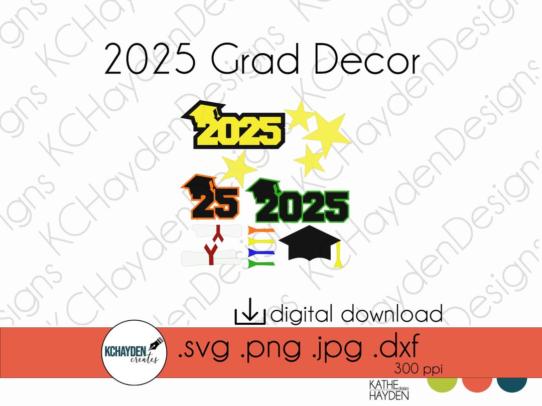 2025 Graduation SVG Bundle | Senior Grad Cap and Diploma Cut Files ...