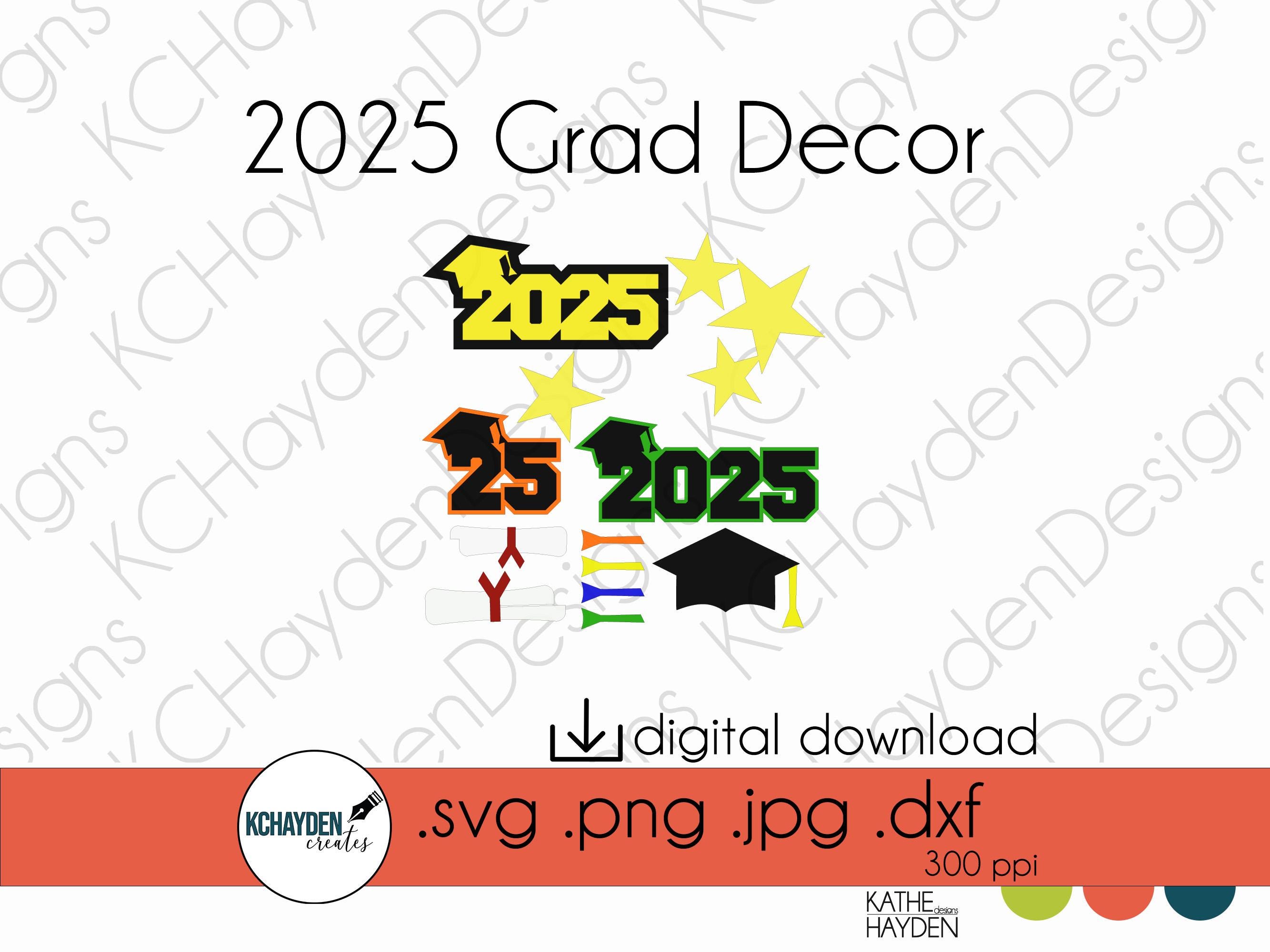 2025 Graduation SVG Bundle | Senior Grad Cap and Diploma Cut Files ...