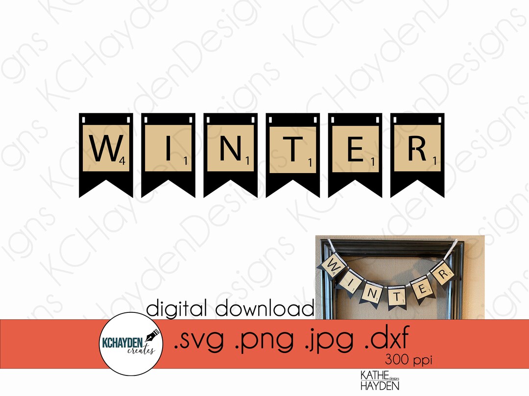 Winter Banner SVG: Scrabble Tile Bunting Cut File (digital Download) - Etsy