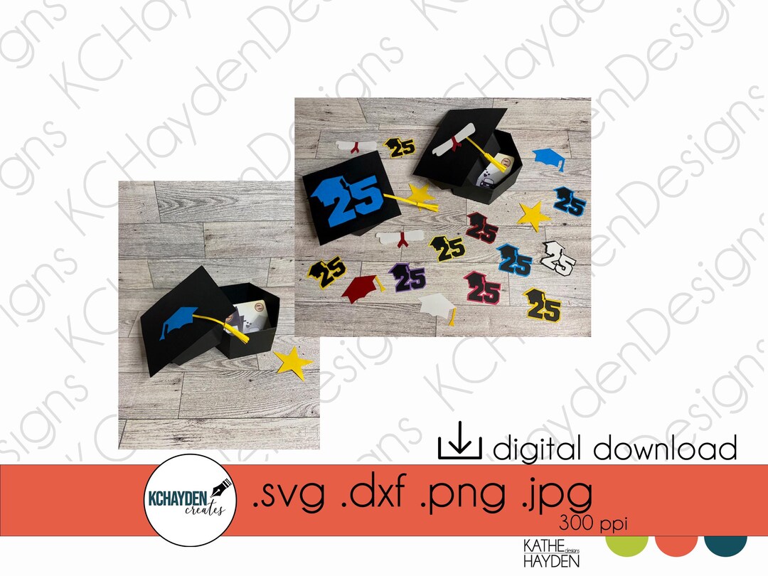 Graduation Cap Gift Box SVG: DIY Gift Card Holder (digital Download) - Etsy