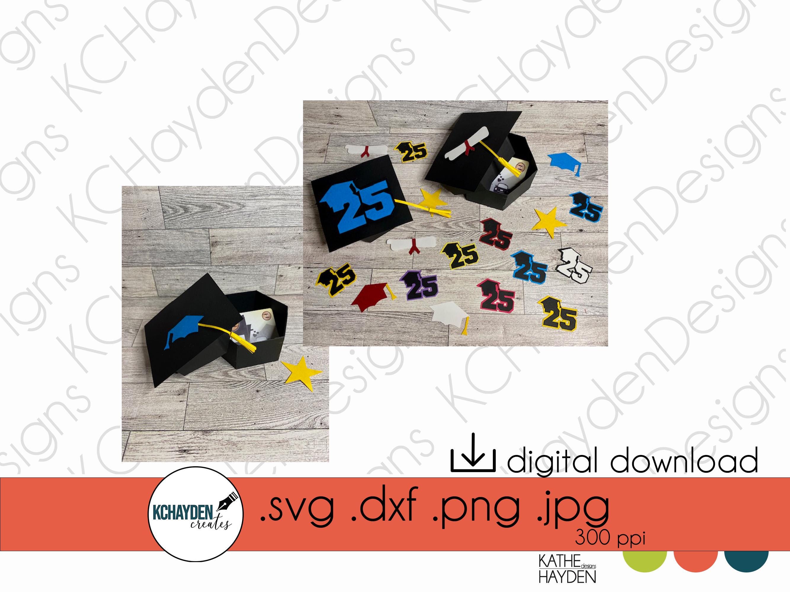 Grad Cap Gift Box SVG | Graduation Favor Box | Graduation Gift Card ...