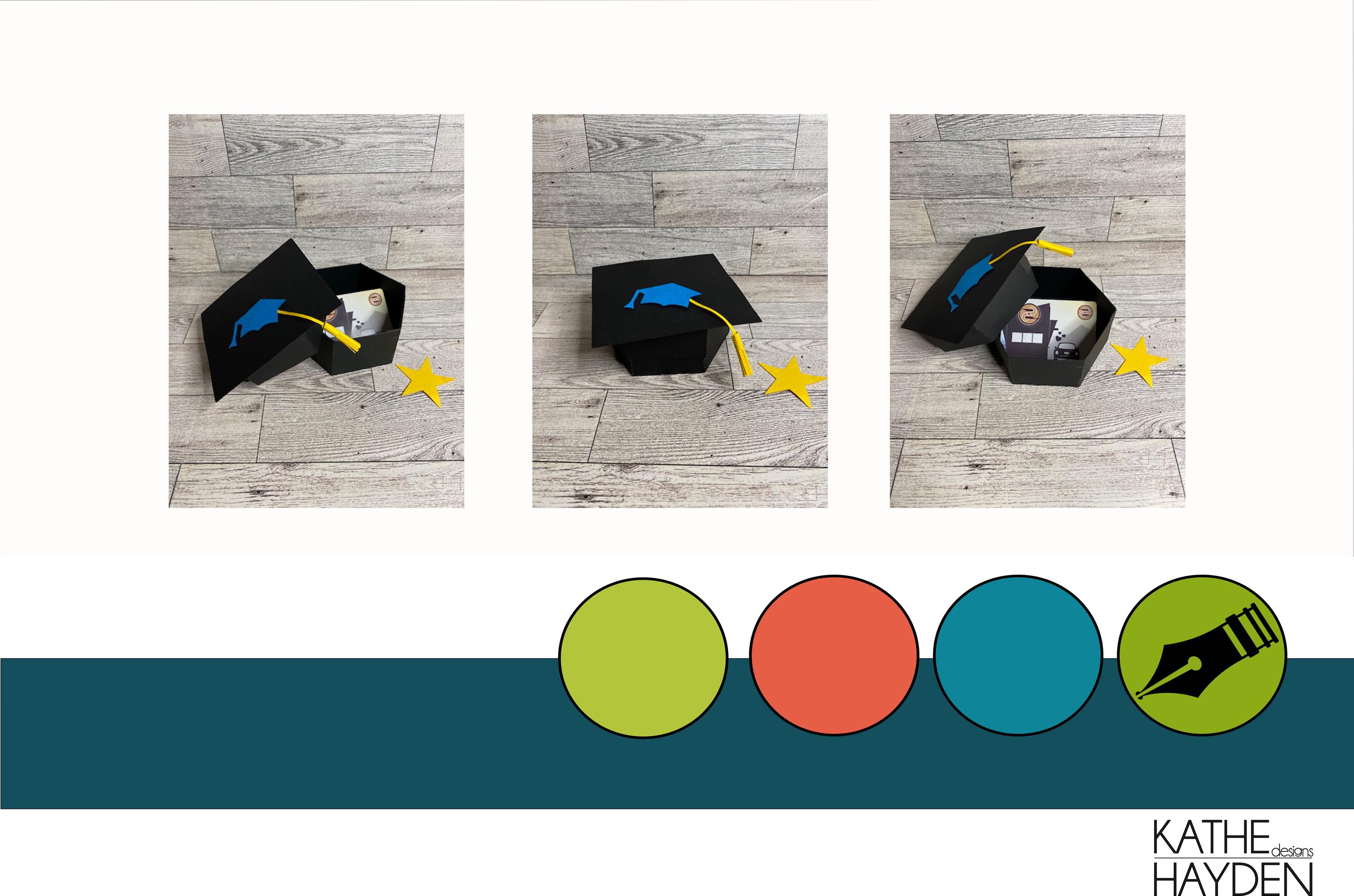 Grad Cap Gift Box SVG | Graduation Favor Box | Graduation Gift Card ...