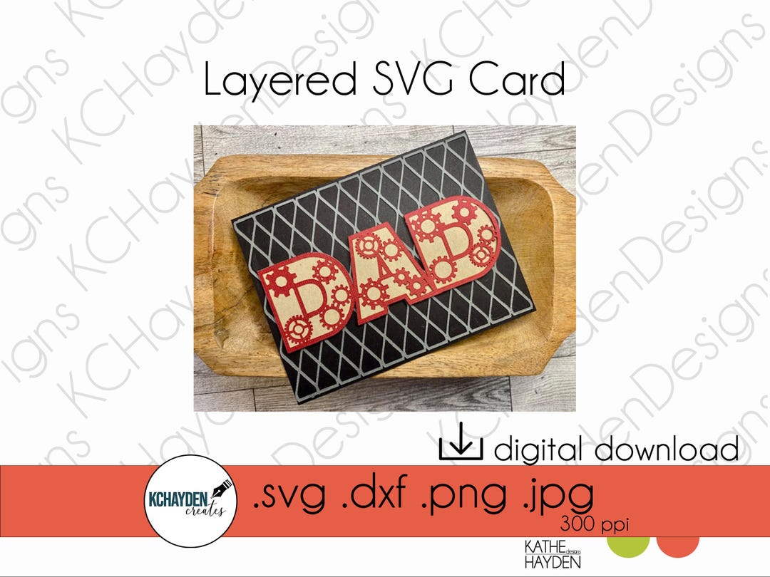 DAD Gear Card SVG | Steampunk Father's Day Cut File (digital Download ...