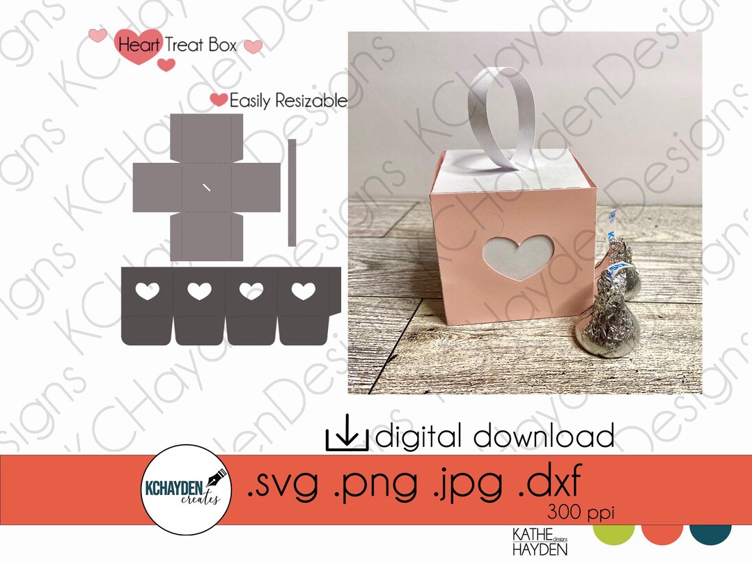 Heart Cutout Treat Box SVG: DIY Party Favor (digital Download) - Etsy