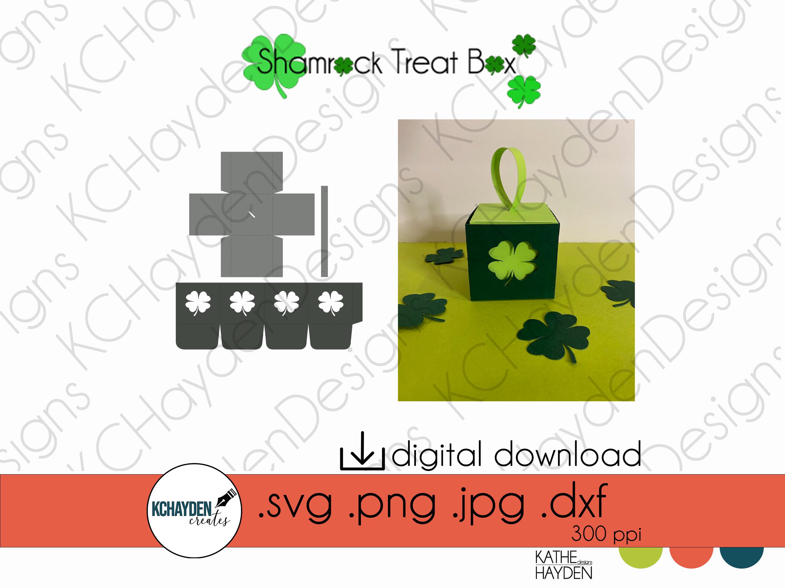 Shamrock Treat Box SVG Instant Digital Download 2"x2" Resizable ...