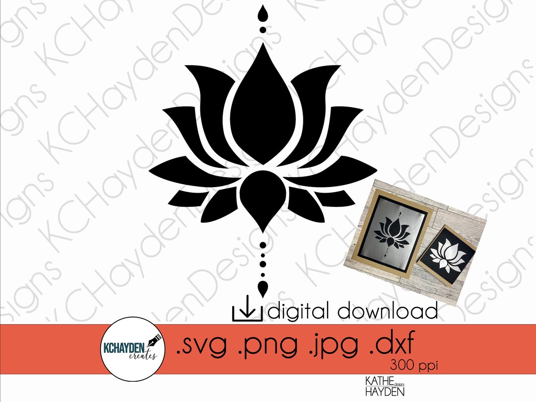 Lotus SVG Digital Cut File, Instant Download Includes Dxf/png/jpeg ...