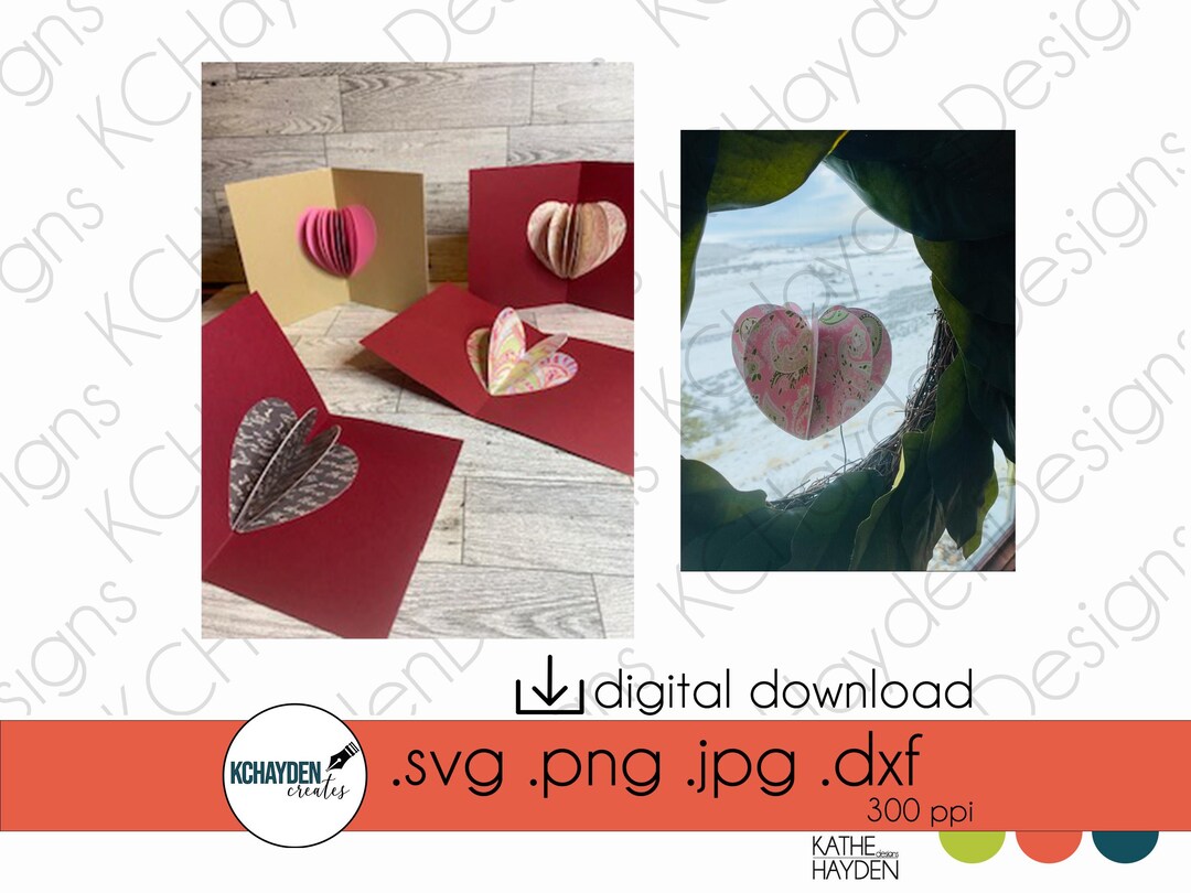 3D Heart Pop-up Card SVG: DIY Anniversary Card (digital Download) - Etsy
