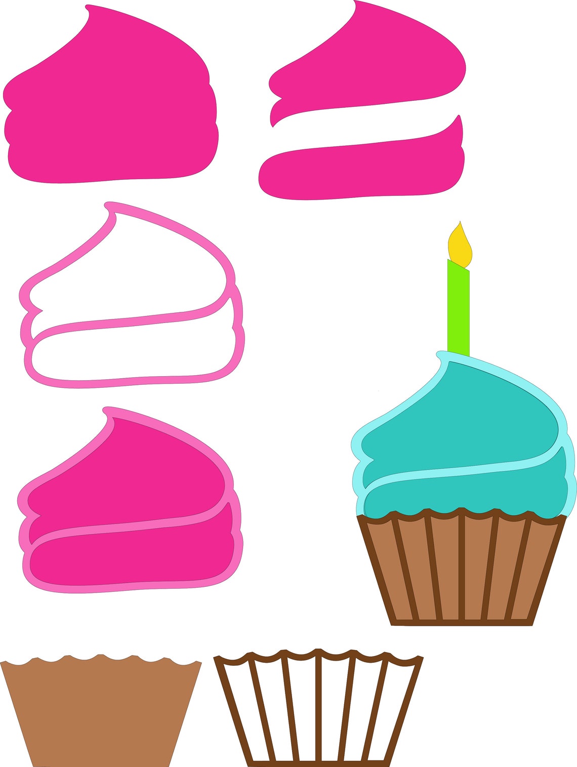 Cupcake SVG Cute Cupcake Layered File Easily Customizable Iclud Dxf/png ...