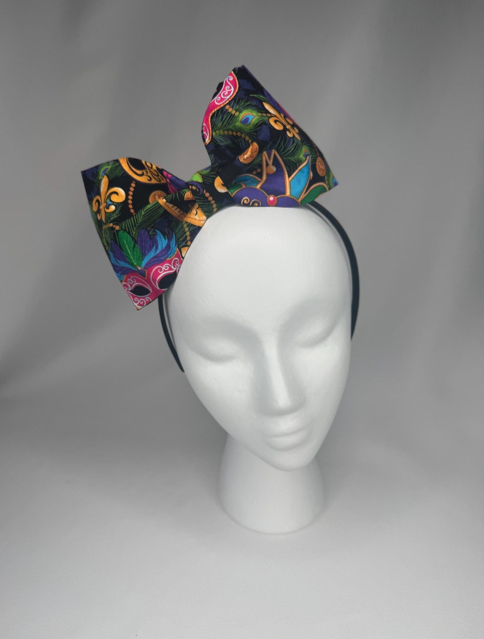Mardi Gras Bow Headband, Mardi Gras Fascinator, Fleur De Lis Headband ...