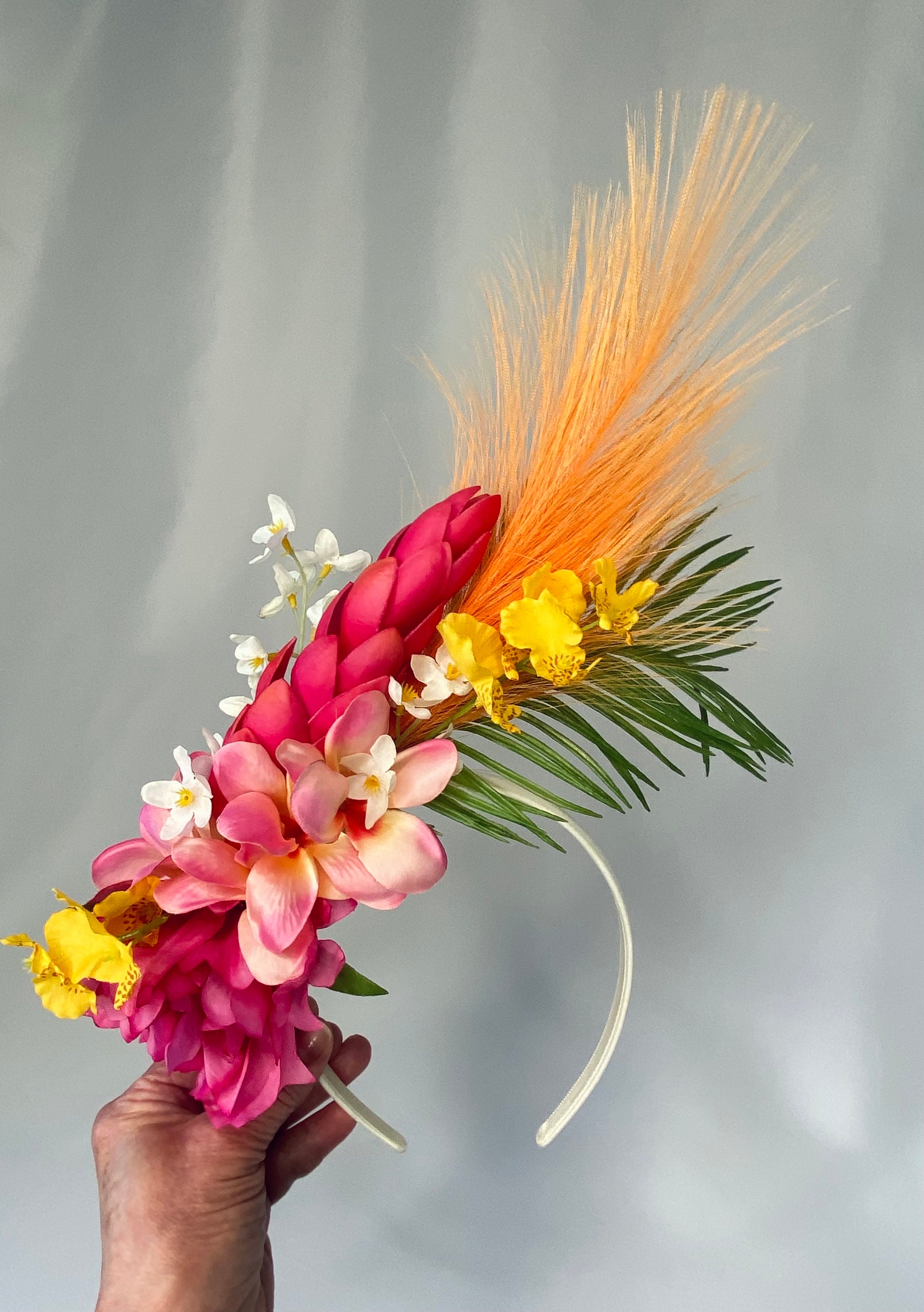 Tropical Floral Mix Halo, Large Beach Bridal Headpiece, Hawaiian Lei ...