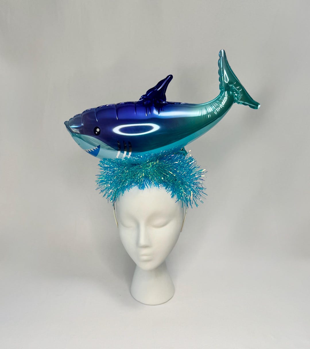 Shark Week Headband Summer Statement Headpiece Blue Fish Fascinator ...
