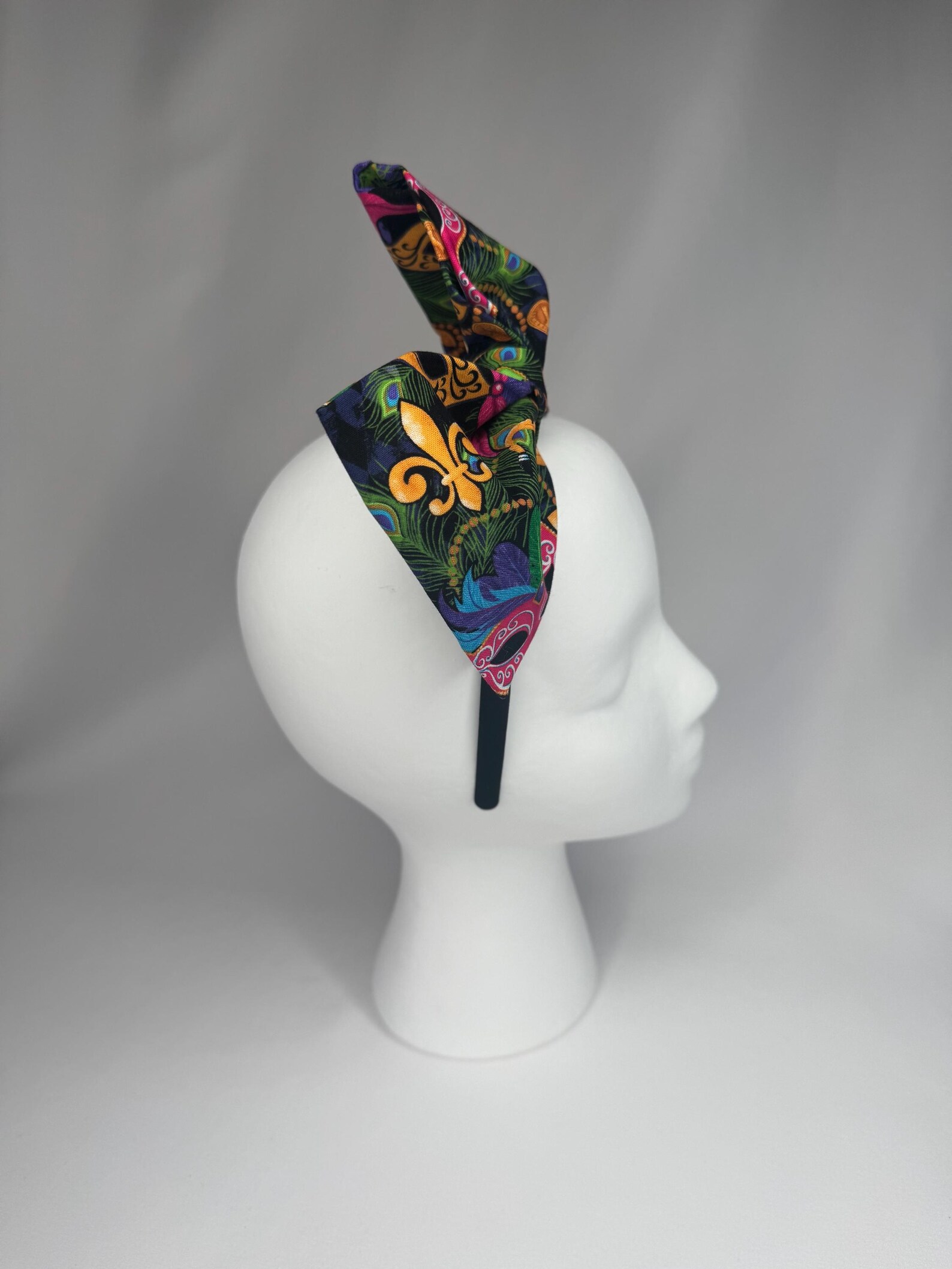 Mardi Gras Bow Headband, Mardi Gras Fascinator, Fleur De Lis Headband ...