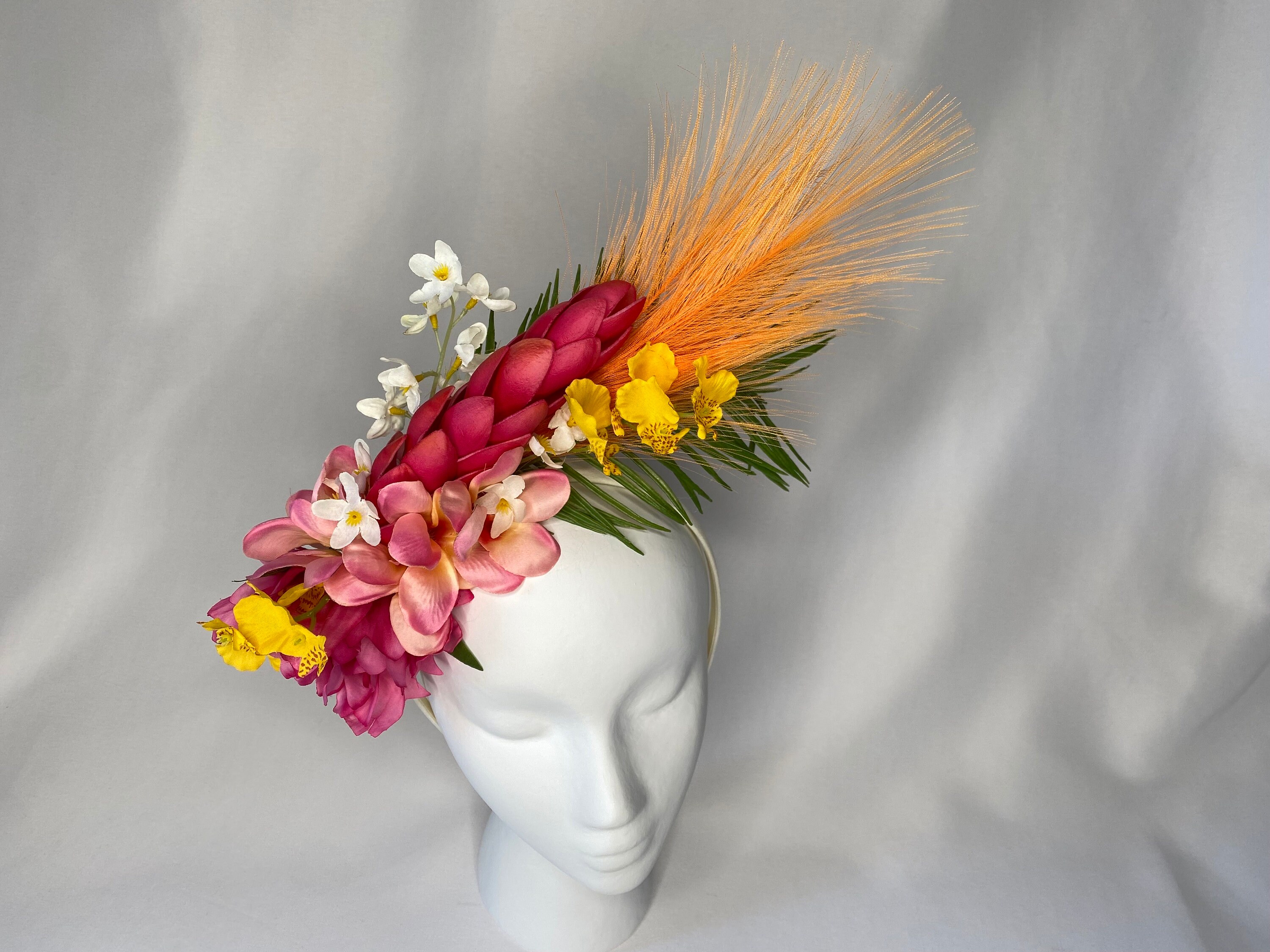 Tropical Floral Mix Halo, Large Beach Bridal Headpiece, Hawaiian Lei ...