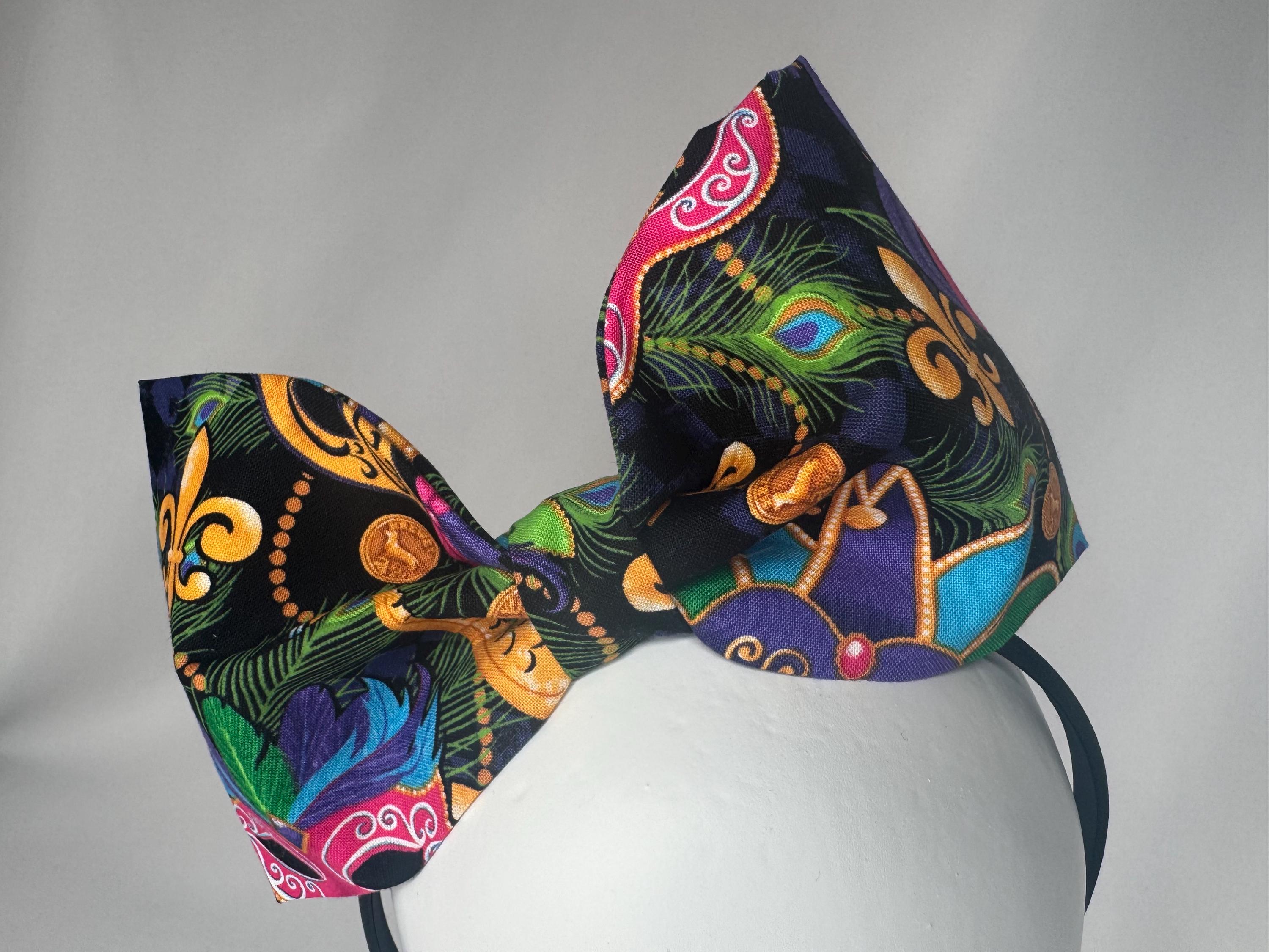 Mardi Gras Bow Headband, Mardi Gras Fascinator, Fleur De Lis Headband ...