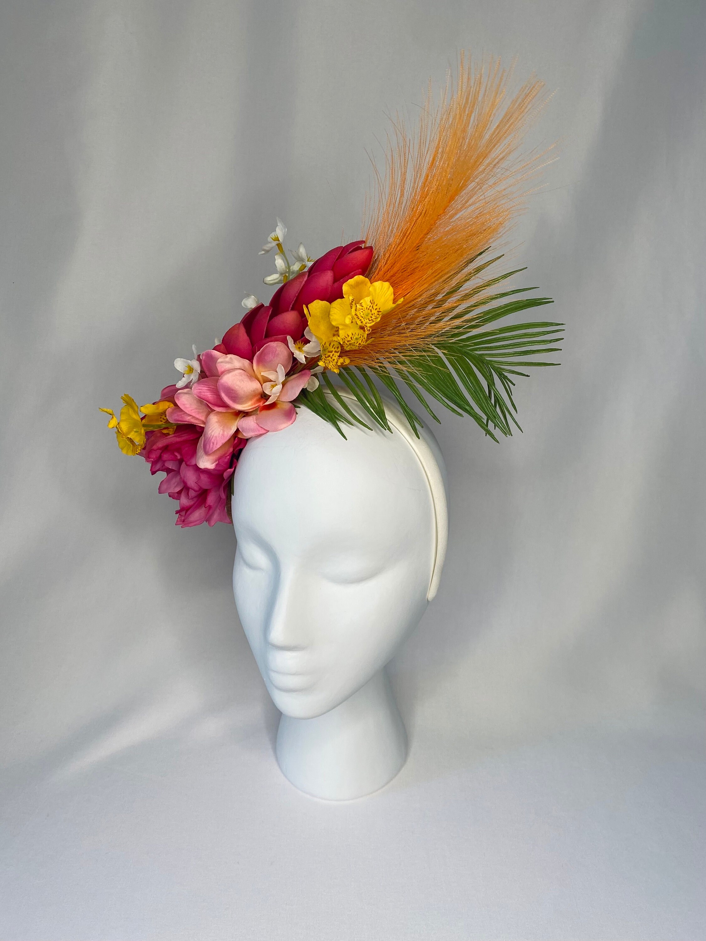 Tropical Floral Mix Halo, Large Beach Bridal Headpiece, Hawaiian Lei ...