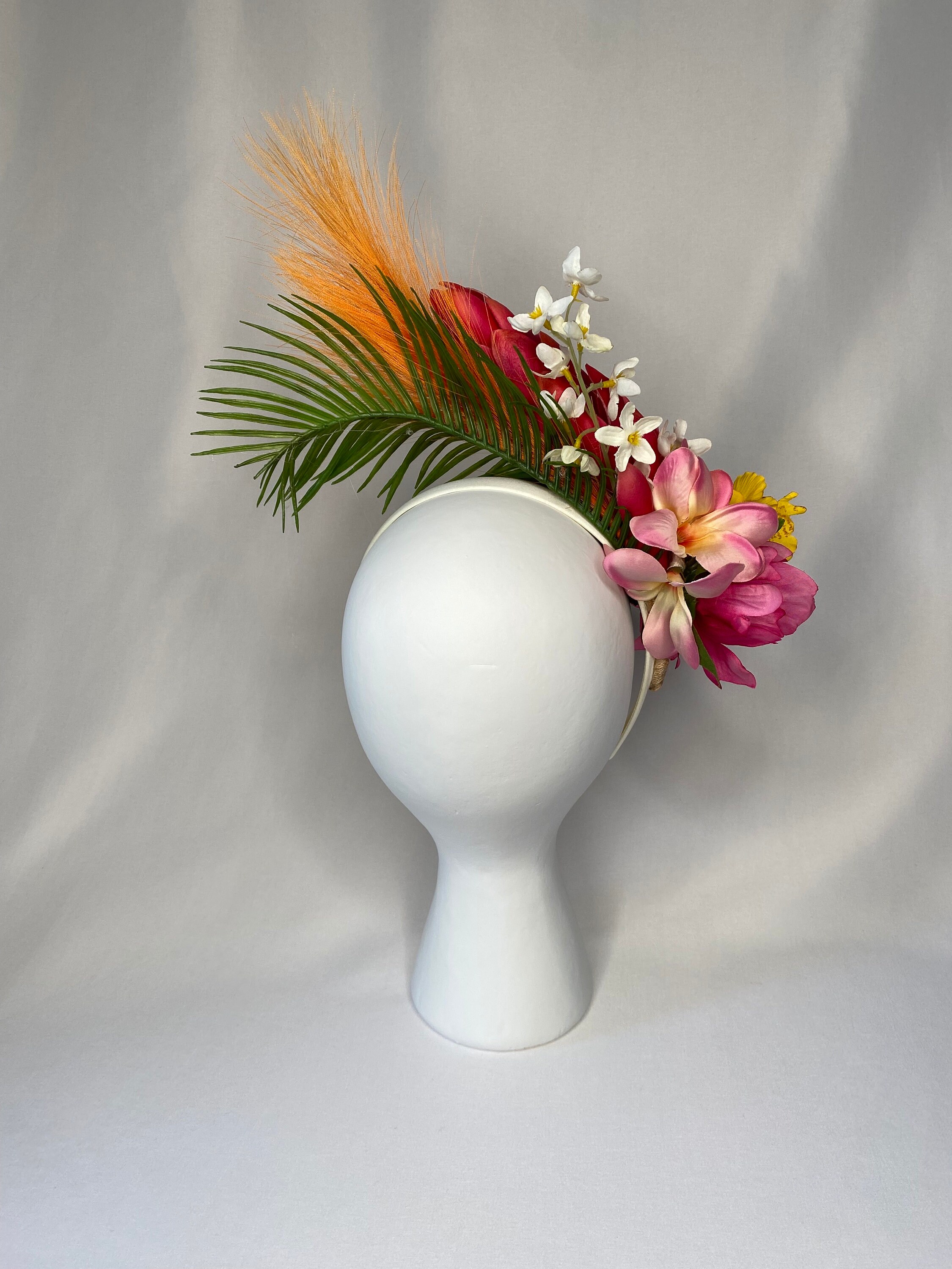 Tropical Floral Mix Halo, Large Beach Bridal Headpiece, Hawaiian Lei ...