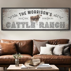 Cattle Ranch Sign Farmhouse Sign Rustic Farm Signs Personalized Ranch ...