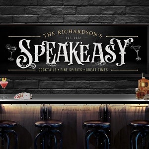 Speakeasy Sign for Home Bar Basement Pub Lounge Wall Decor Personalized ...