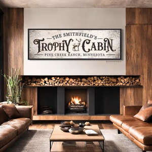 Hunting Sign Deer Cabin Wall Decor Personalized Deer Camp Signs Rustic ...
