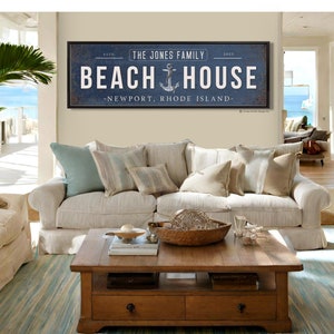 Beach House Sign Rustic Beach Home Sign Personalized Nautical Ocean ...