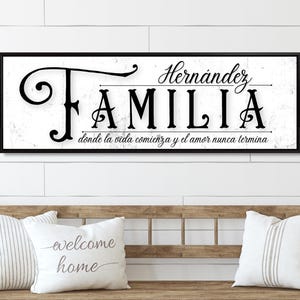 Personalized La Familia Sign: Spanish Family Name Print, Where Life ...