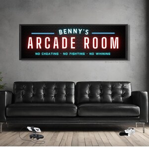 Arcade Room Sign Personalized Game Room Wall Decor Gamer Arcade Signs ...