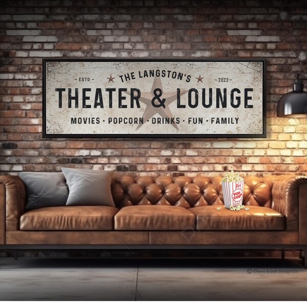 Theater Room Sign - Etsy