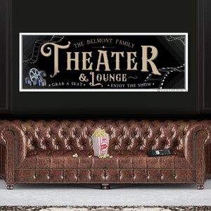 Theater Sign for Home Movie Room Home Theater and Lounge Sign ...