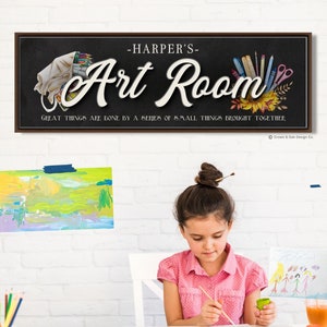 Art Room Sign Kids Art Wall Decor Personalized Playroom Sign for ...