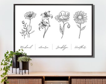 Personalized Birth Flower Sign - Etsy
