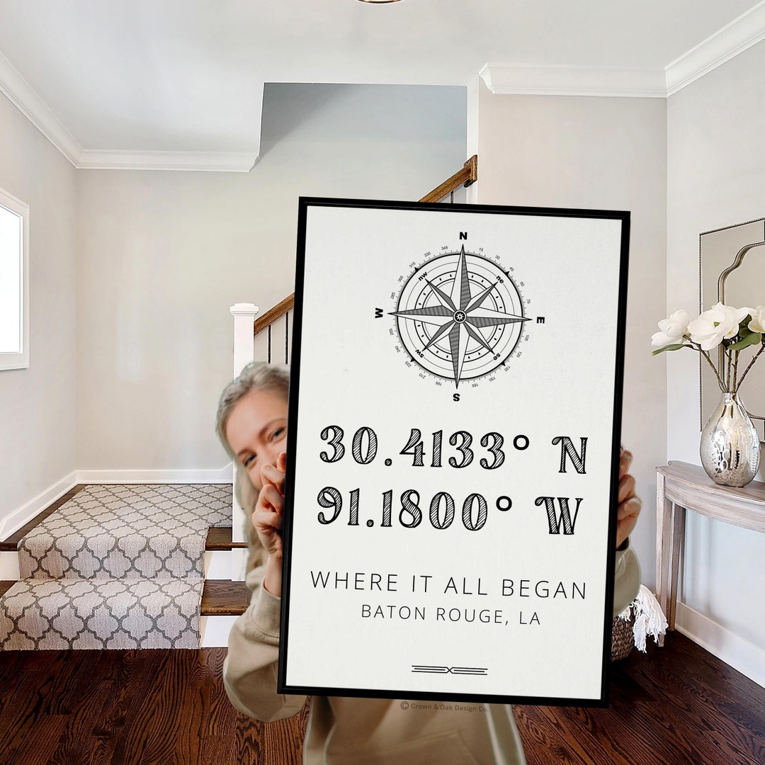 Coordinates Sign Personalized Latitude and Longitude Sign for - Etsy