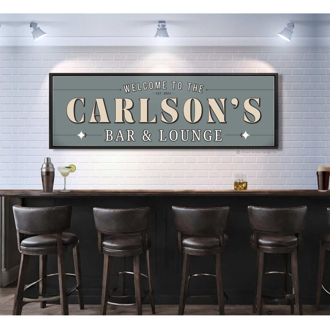 Home Bar Sign for Basement Bar Wall Decor Retro Personalized Pub ...