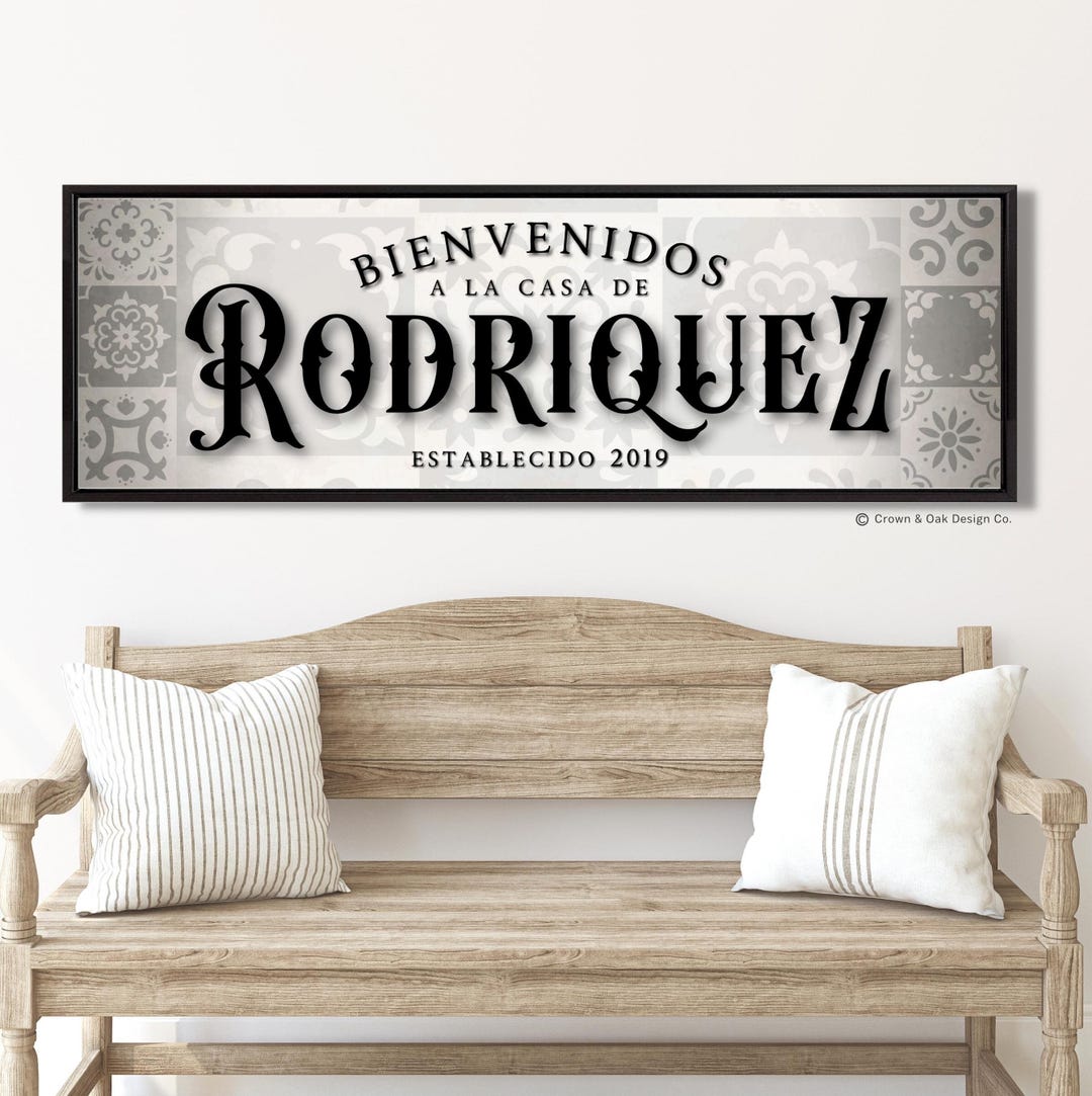 Bienvenidos Sign Welcome Spanish Sign Hispanic Family Name Bienvenidos ...