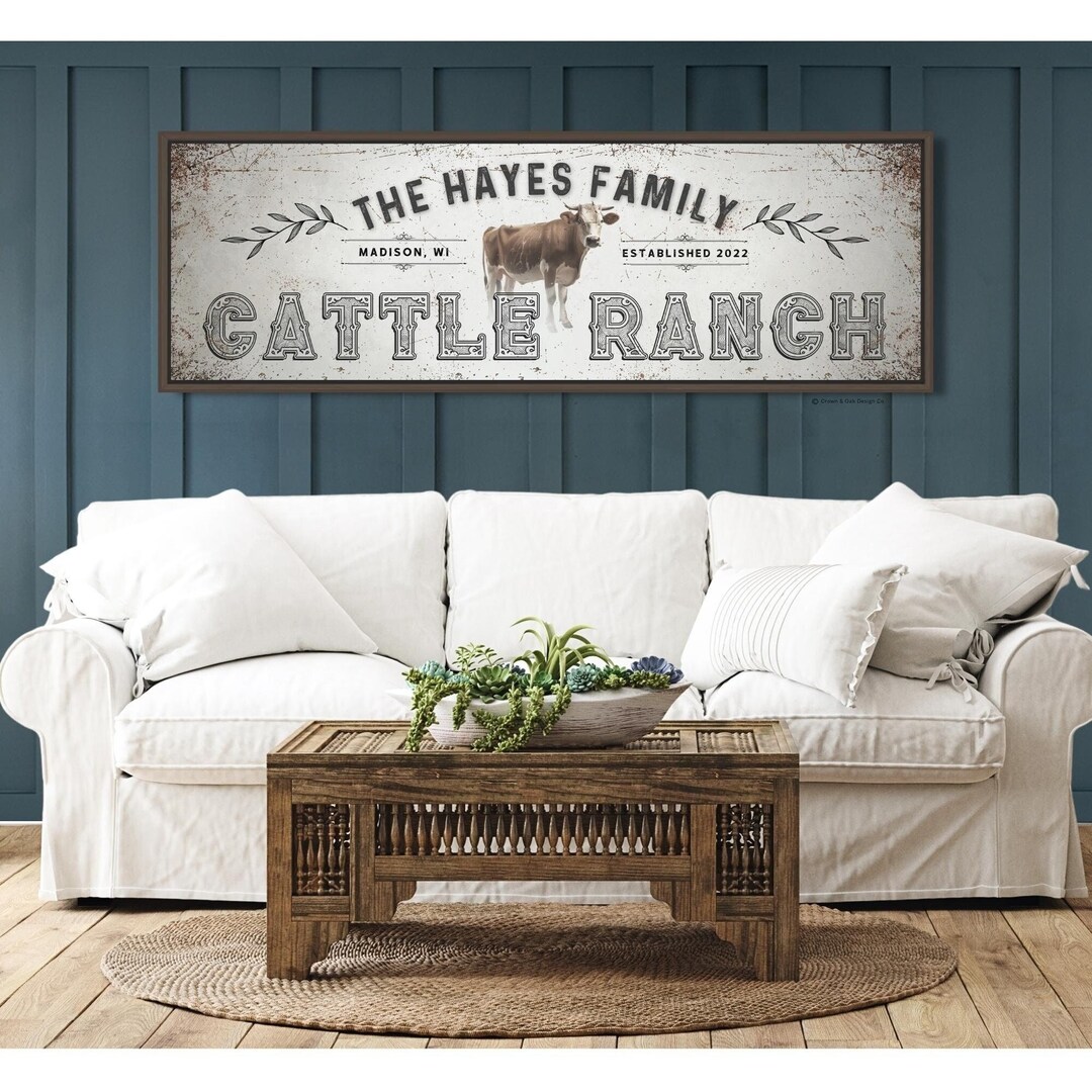 Cattle Ranch Sign Farmhouse Sign Rustic Farm Signs Personalized Ranch ...