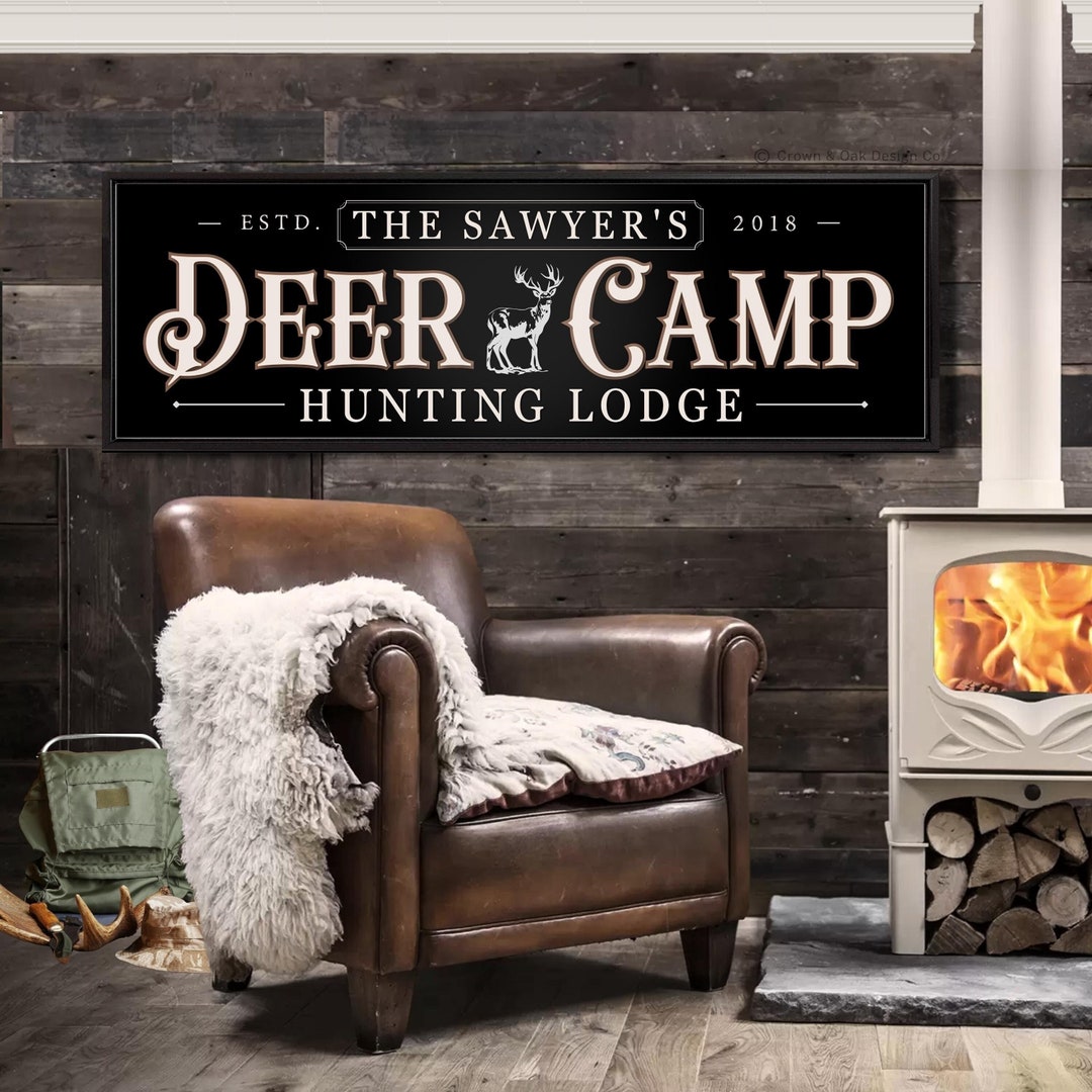 Deer Camp Sign Personalized Hunting Sign for Cabin Rustic Hunting Cabin ...