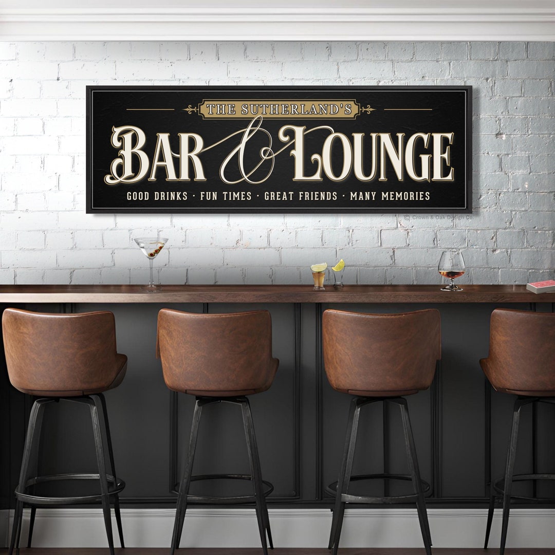 Bar Sign for Home Bar & Lounge Wall Decor Personalized Bar Name Sign ...