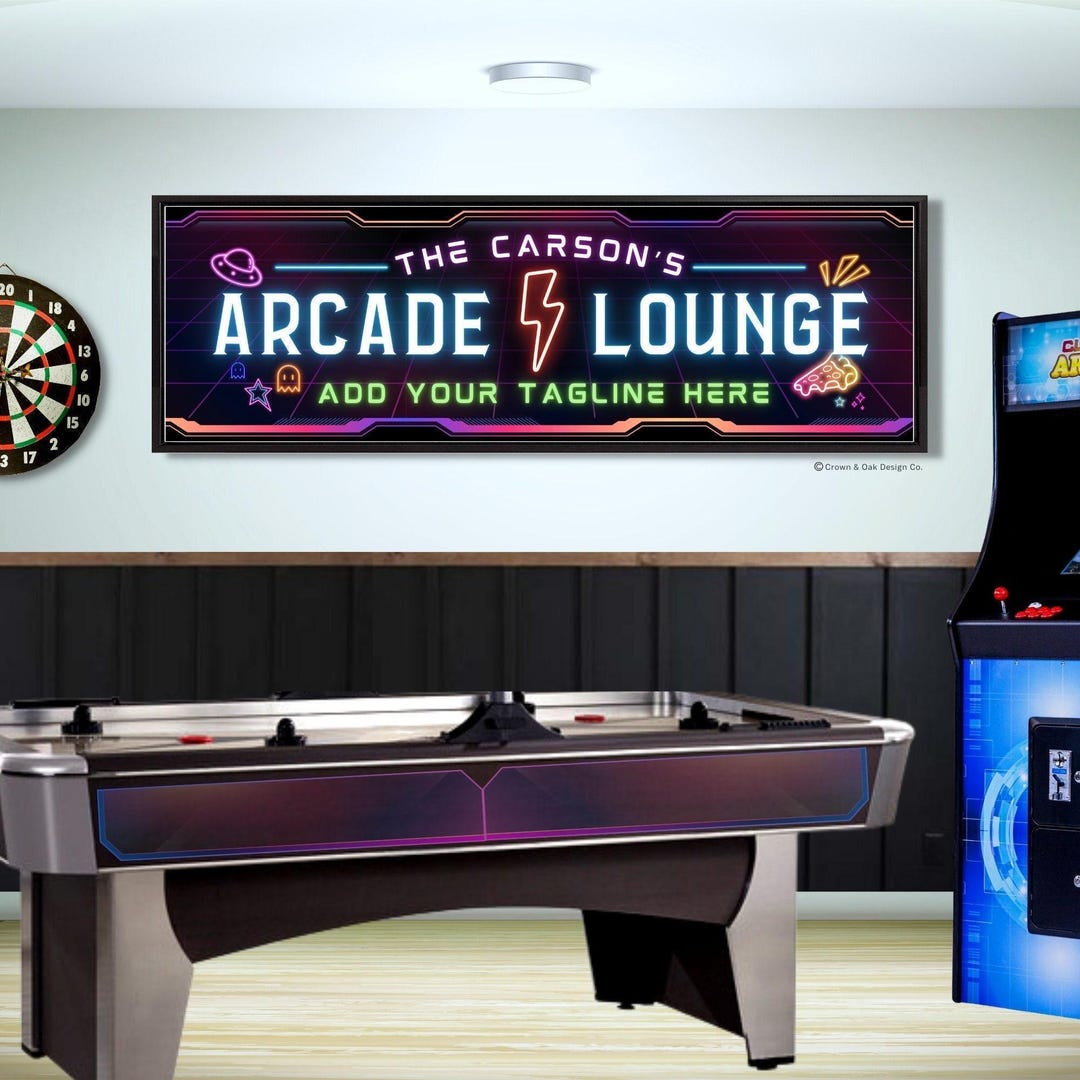 Arcade Sign, Retro Game Room Wall Decor, Neon Color Gamer Signs - Etsy