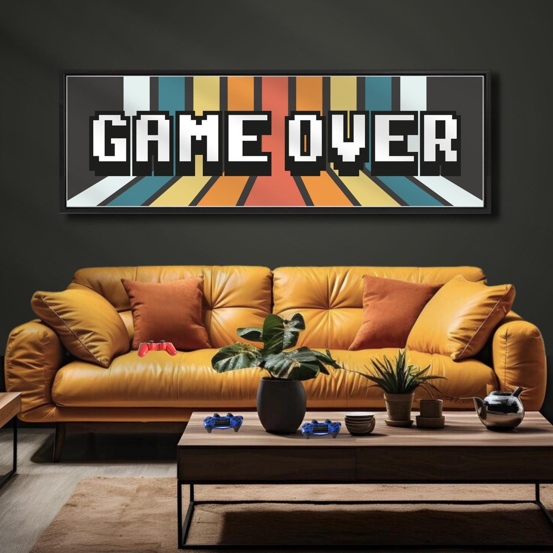 Game Over Sign Video Game Wall Decor for Game Room Retro Gaming Sign ...