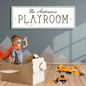Playroom Sign With Names Personalized Play Room Wall Decor Kids Name ...