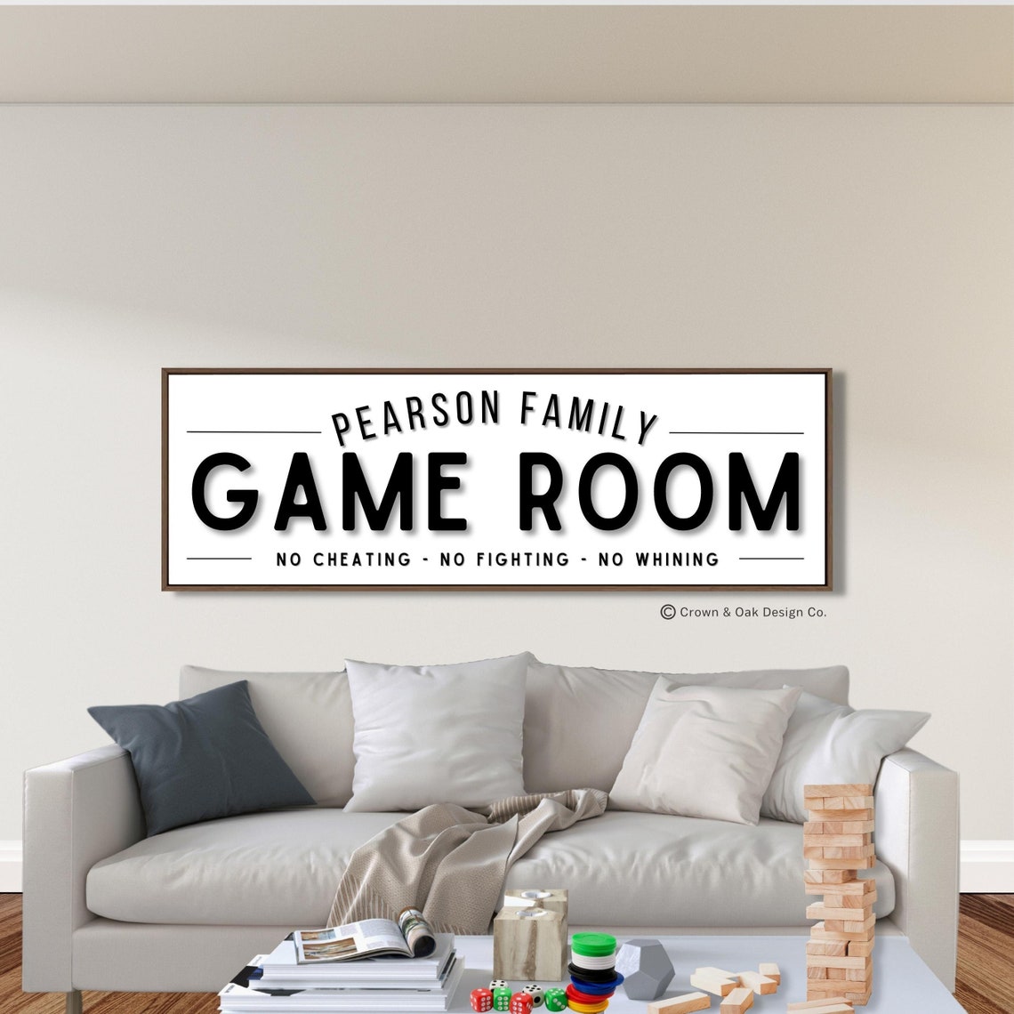 Game Room Sign Personalized Family Game Room Wall Art Game - Etsy
