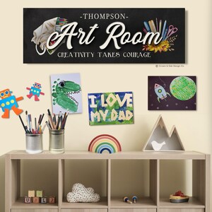 Art Room Sign Kids Art Wall Decor Personalized Playroom Sign for ...