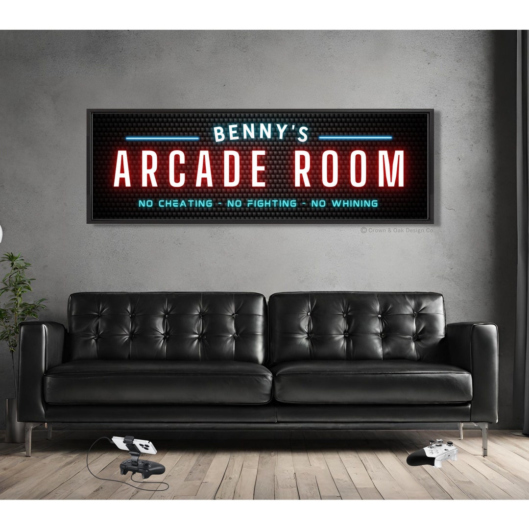 Arcade Room Sign Personalized Game Room Wall Decor Gamer Arcade Signs ...