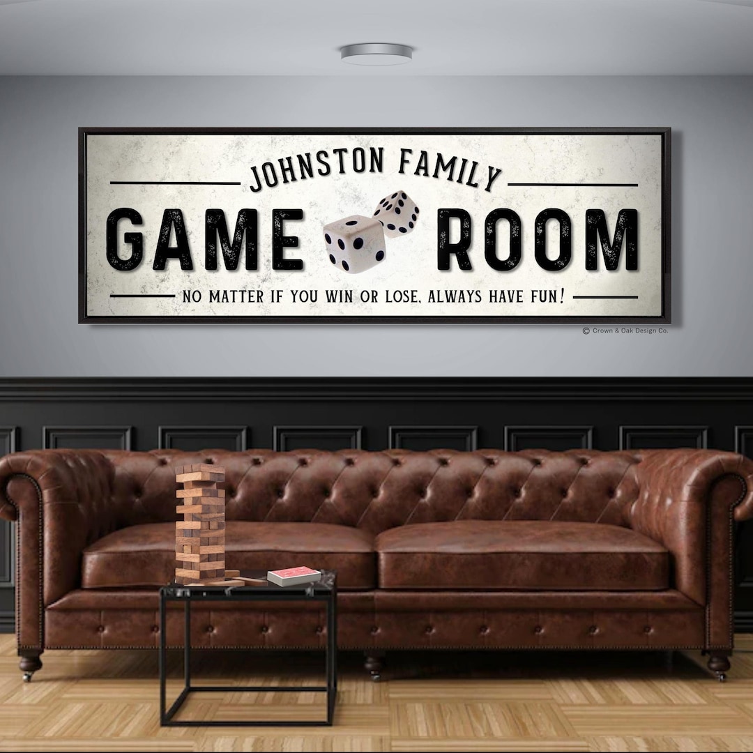 Personalized Family Game Room Sign, Lower Level Decor - Etsy