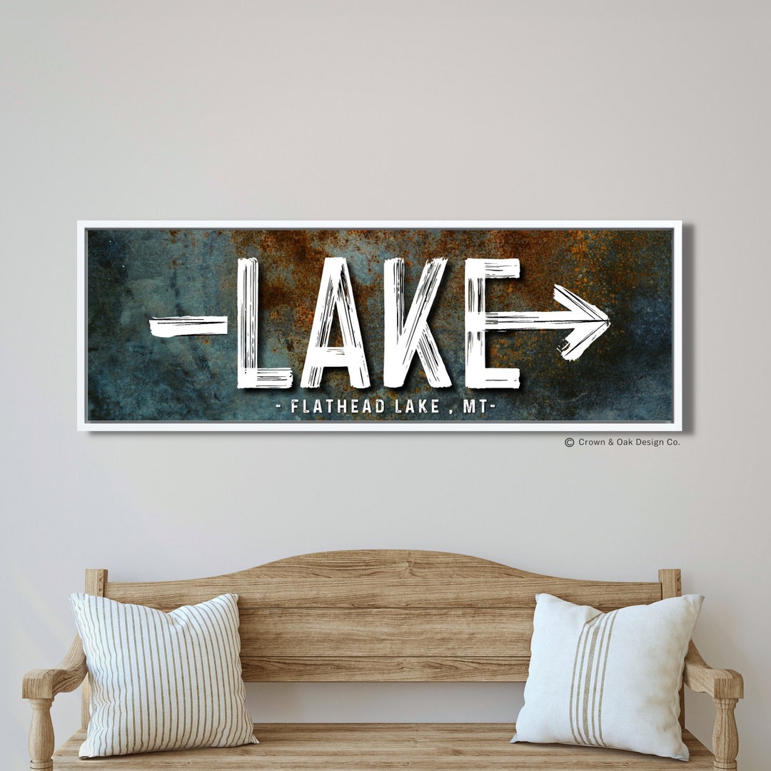 Lake Arrow Sign Rustic Lake Sign for Wall Modern Farmhouse - Etsy