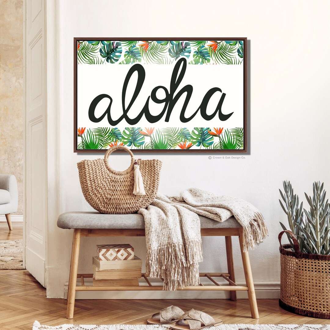 Aloha Sign Aloha Wall Art Hawaii Art Print Aloha Typography Wall Decor ...
