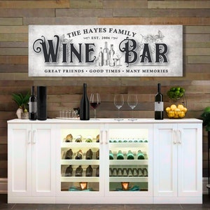 Wine Bar Sign Rustic Wine Sign for Home Bar Personalized Wine Cellar ...