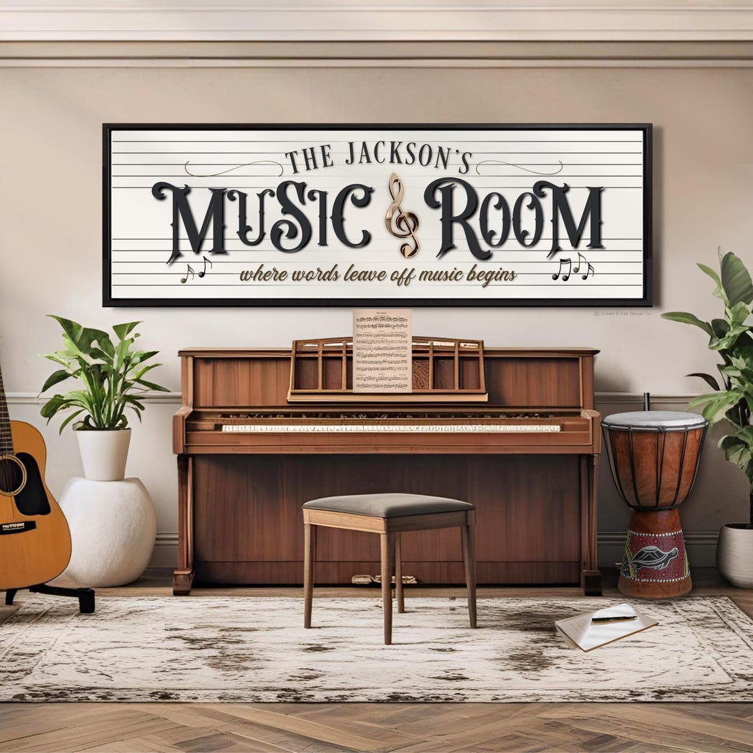 Personalized Music Room Sign, Musician Gift, Studio Wall Decor - Etsy ...