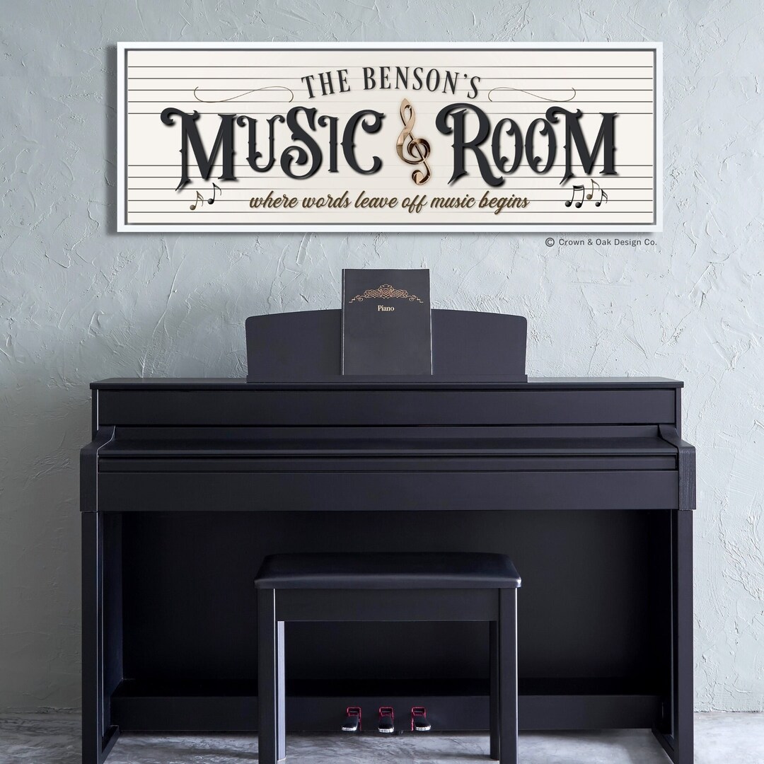 Personalized Music Room Sign Music Studio Wall Decor Musician Gift ...